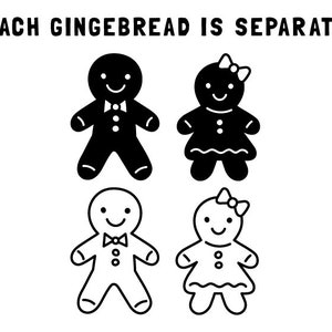 Gingerbread Man Svg Bundle, Gingerbread Outline Svg Png Dxf ...