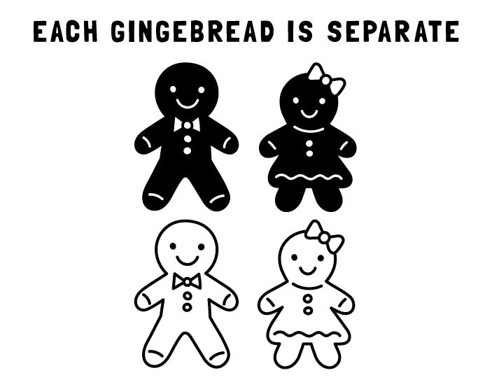 Gingerbread Man Svg Bundle, Gingerbread Outline Svg Png Dxf ...