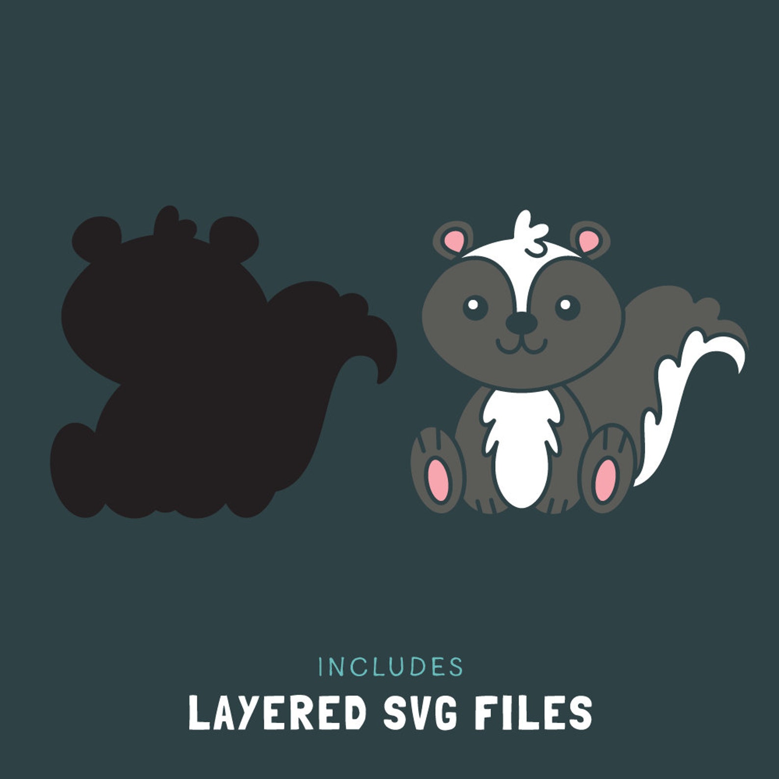 Cute Skunk Svg, Skunk Svg, Skunk Cut File, Baby Skunk Clipart Png, Baby ...