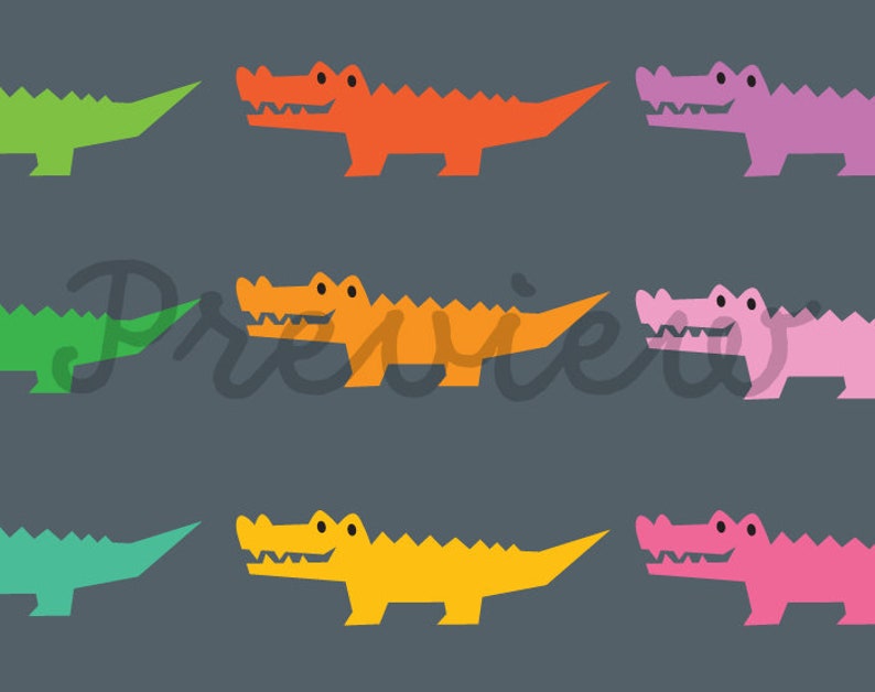 Alligator Svg, Alligator Clipart, Crocodile Clipart, Colorful Svg, Cute ...