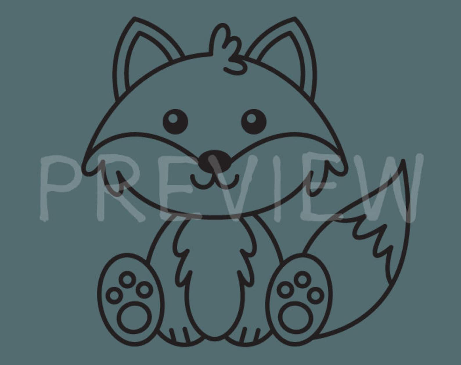Mignon renard svg, renard contour svg, renard png, fichier de coupe de ...