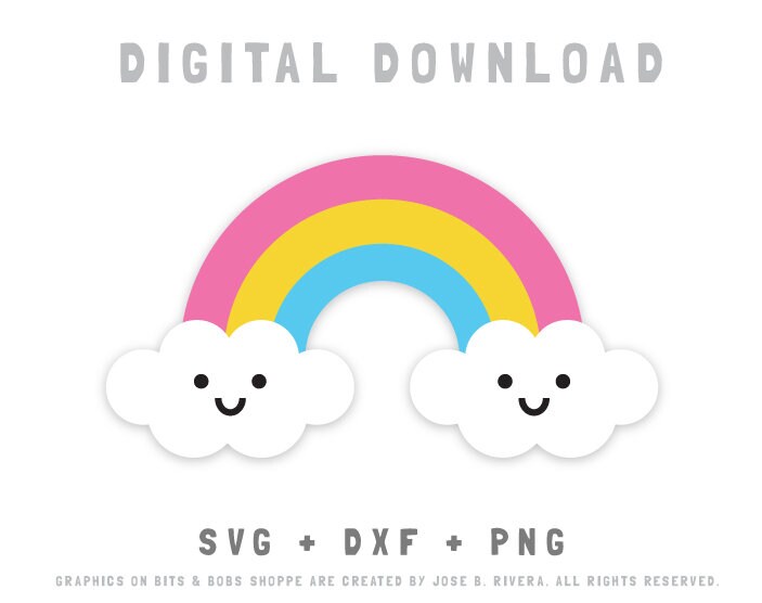 Cute Rainbow Svg, Rainbow Png, Happy Rainbow Svg, Rainbow Dxf, Nursery ...