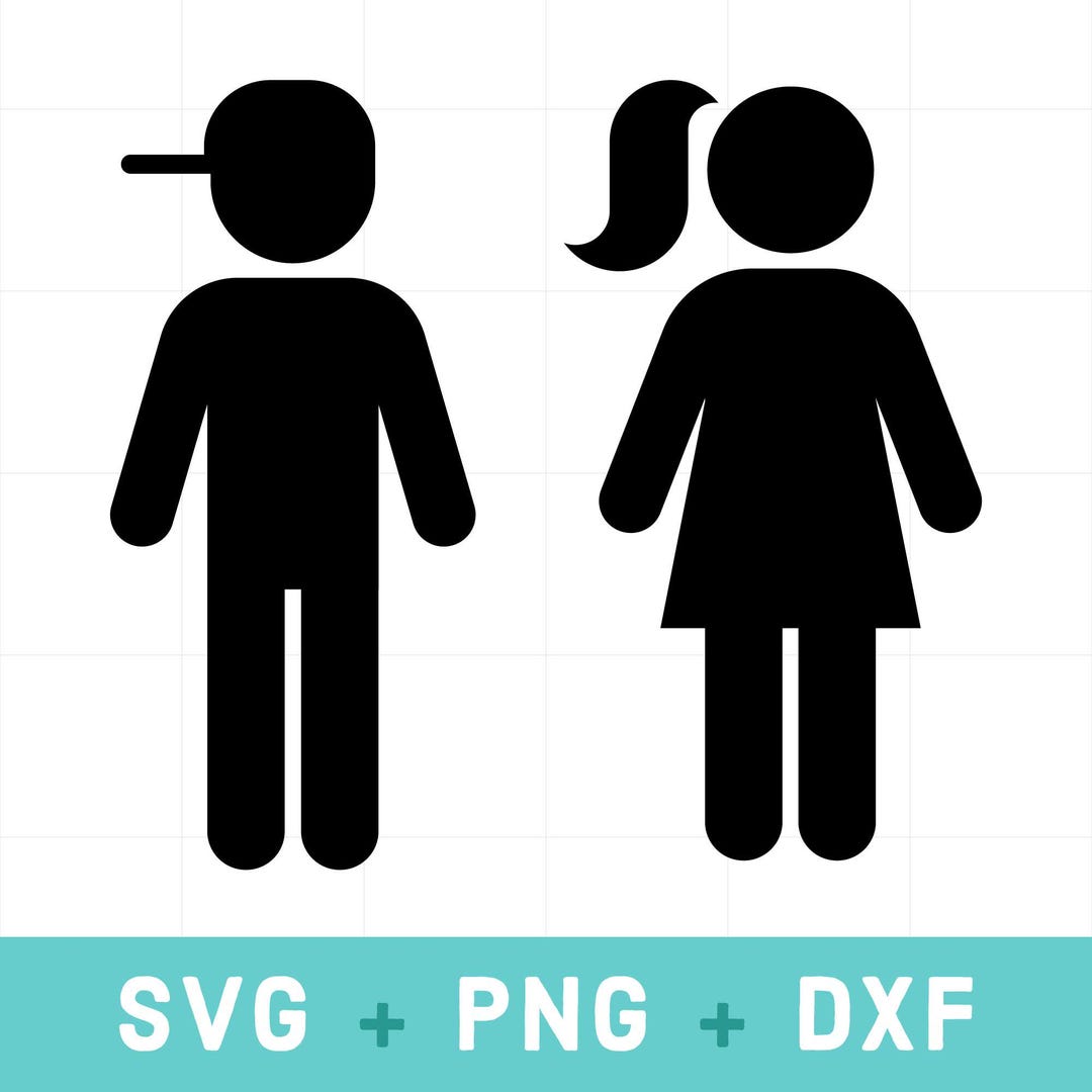 Kids Restroom Svg, Boy and Girl Svg, Svg Png Dxf, Bathroom Sign ...