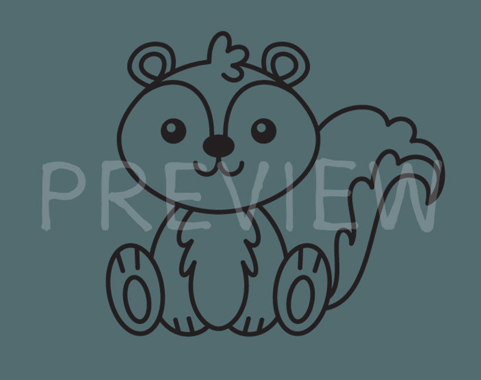 Cute Skunk Svg Skunk Outline Svg Skunk Png Sitting Skunk - Etsy