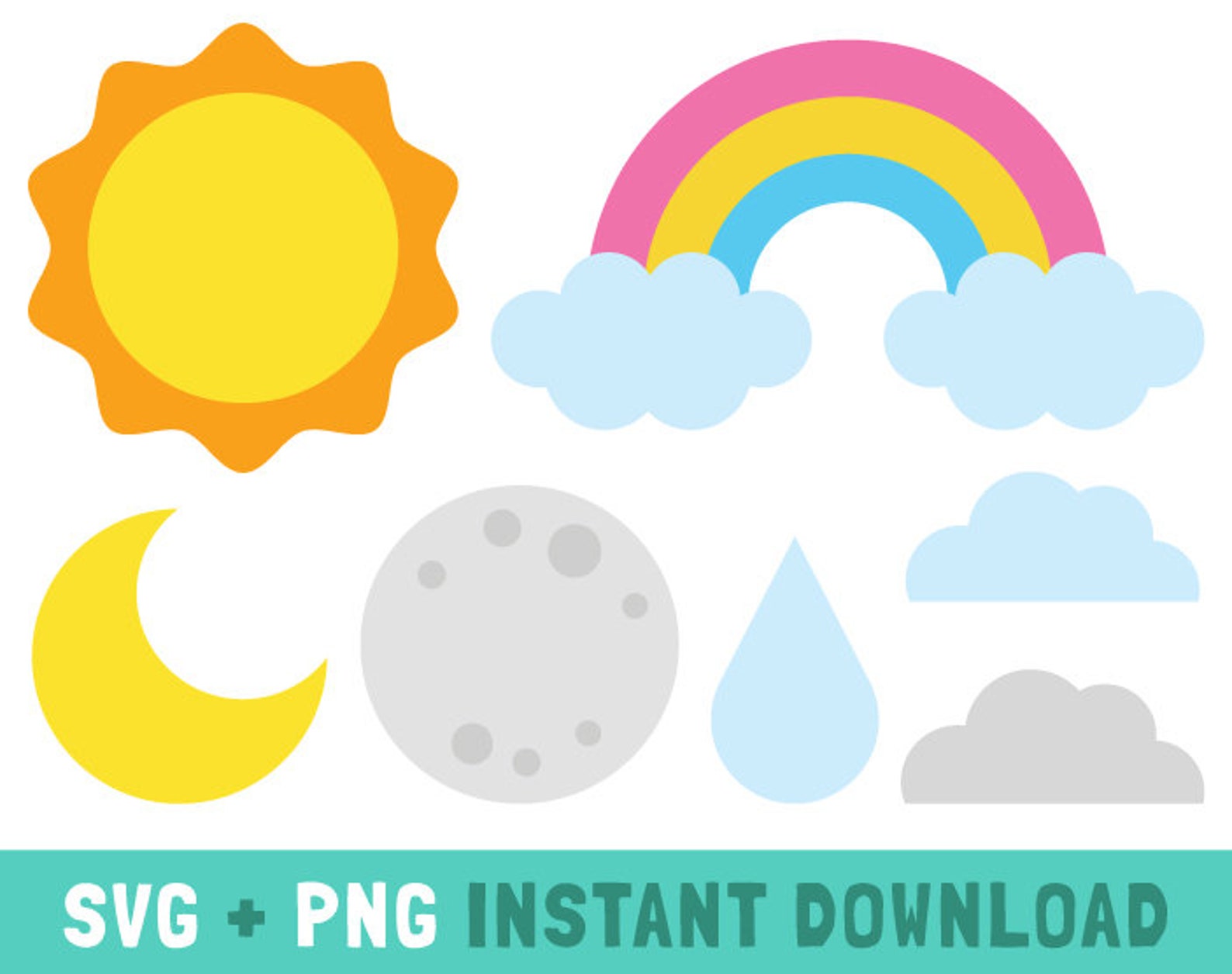 Weather Clipart, Cute Weather Clipart, Weather Icons Svg, Weather Svg ...