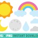 Weather Clipart, Cute Weather Clipart, Weather Icons Svg, Weather Svg ...