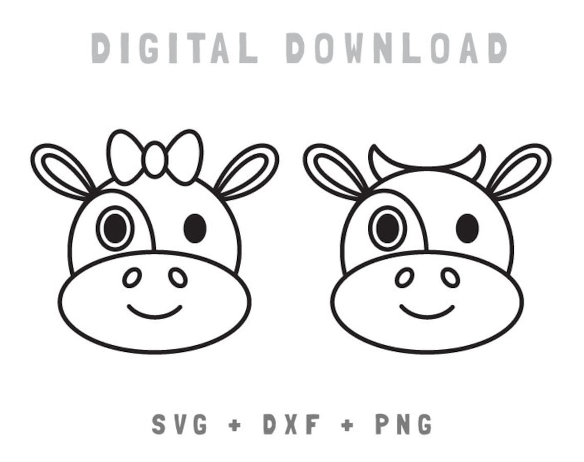 Cow Svg Bundle Cow Svg Png Dxf Cricut Cute Cow Face Cow - Etsy