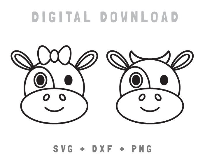Cow Svg Bundle, Cow Svg Png Dxf, Cricut, Cute Cow Face, Cow Art, Cow ...