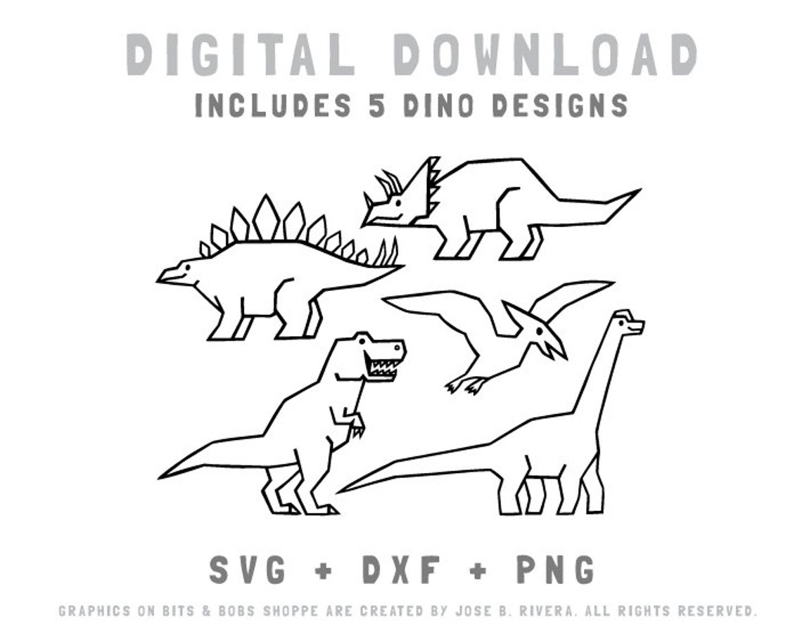 Dinosaur Bundle Svg, Dinosaur Coloring Svg, Dinosaur Doodle Svg, T Rex ...