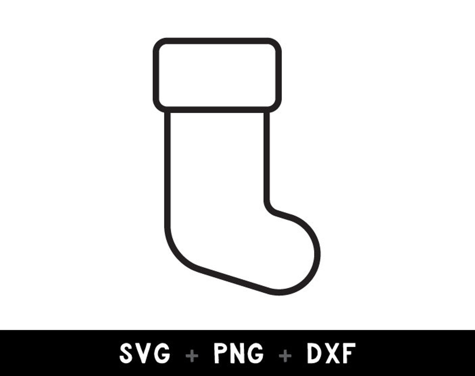 Christmas Stocking Svg, Dxf, Stocking Outline Svg, Christmas Svg ...