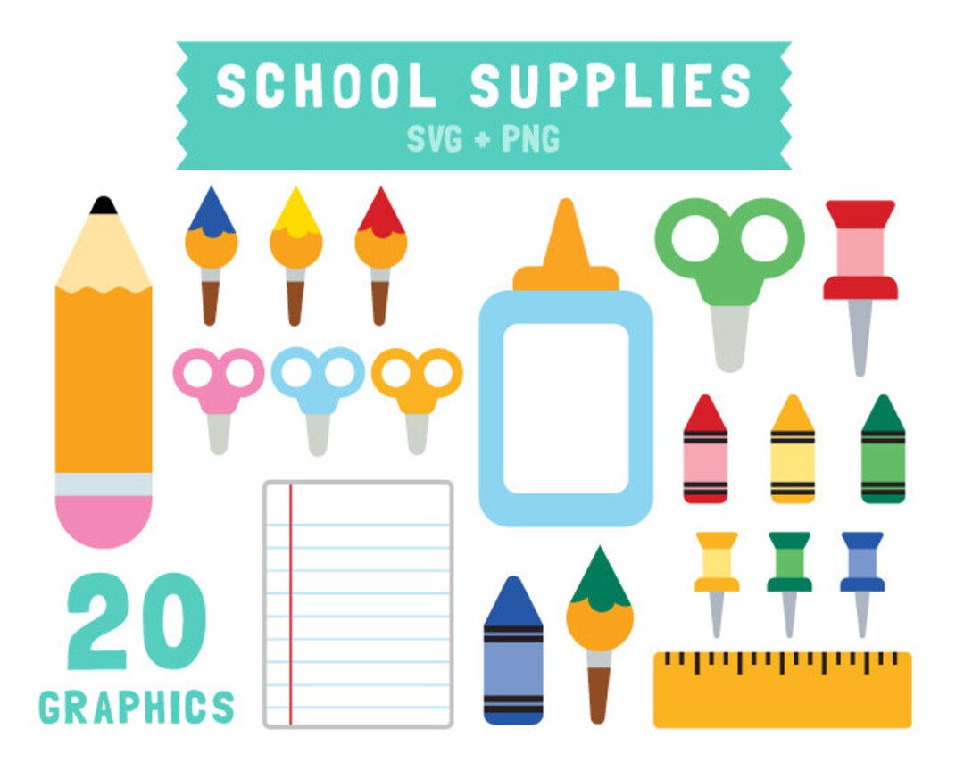 School Bundle / Back to School Clipart / School Supply Clipart / School ...
