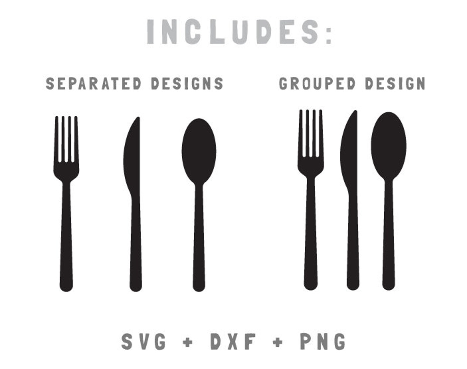 Cutlery Set Fork Knife Spoon Svg Png Dxf, Restaurant Sign Svg, Fork Svg ...