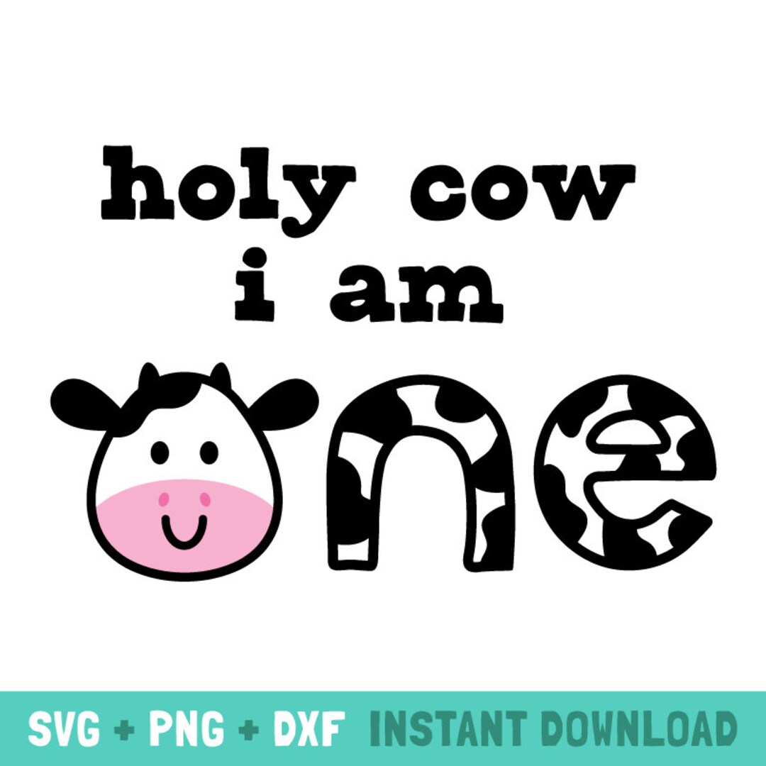Holy Cow I Am One, Holy Cow I'm One Svg, 1st Birthday Svg, Holy Cow Im ...