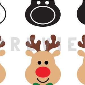 Reindeer Svg Bundle, Reindeer Face Svg, Cute Reindeer Red Nose ...
