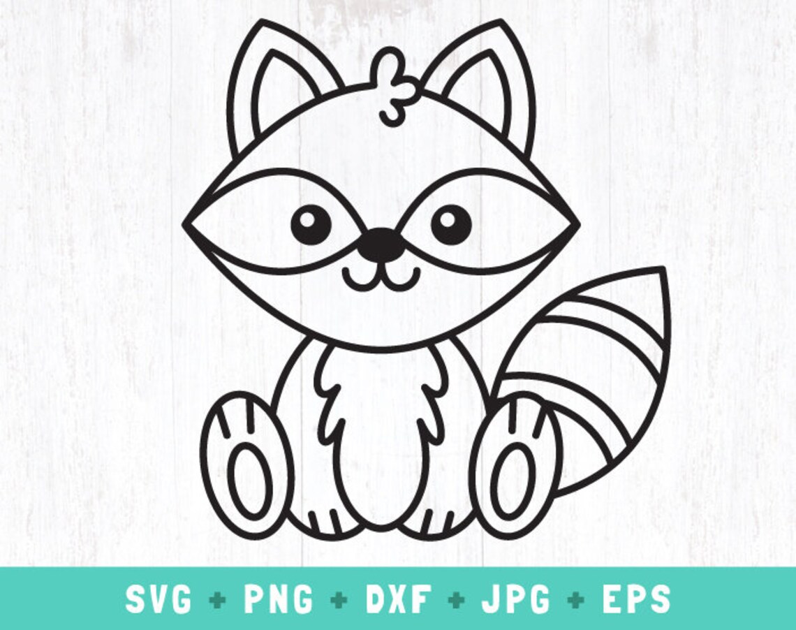 Cute Raccoon Outline Svg Raccoon Outline Svg Baby Raccoon - Etsy