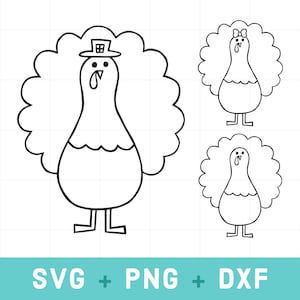 Cute Turkey Svg, Turkey Svg, Turkey Outline Svg, Fall Decor Svg, Turkey ...