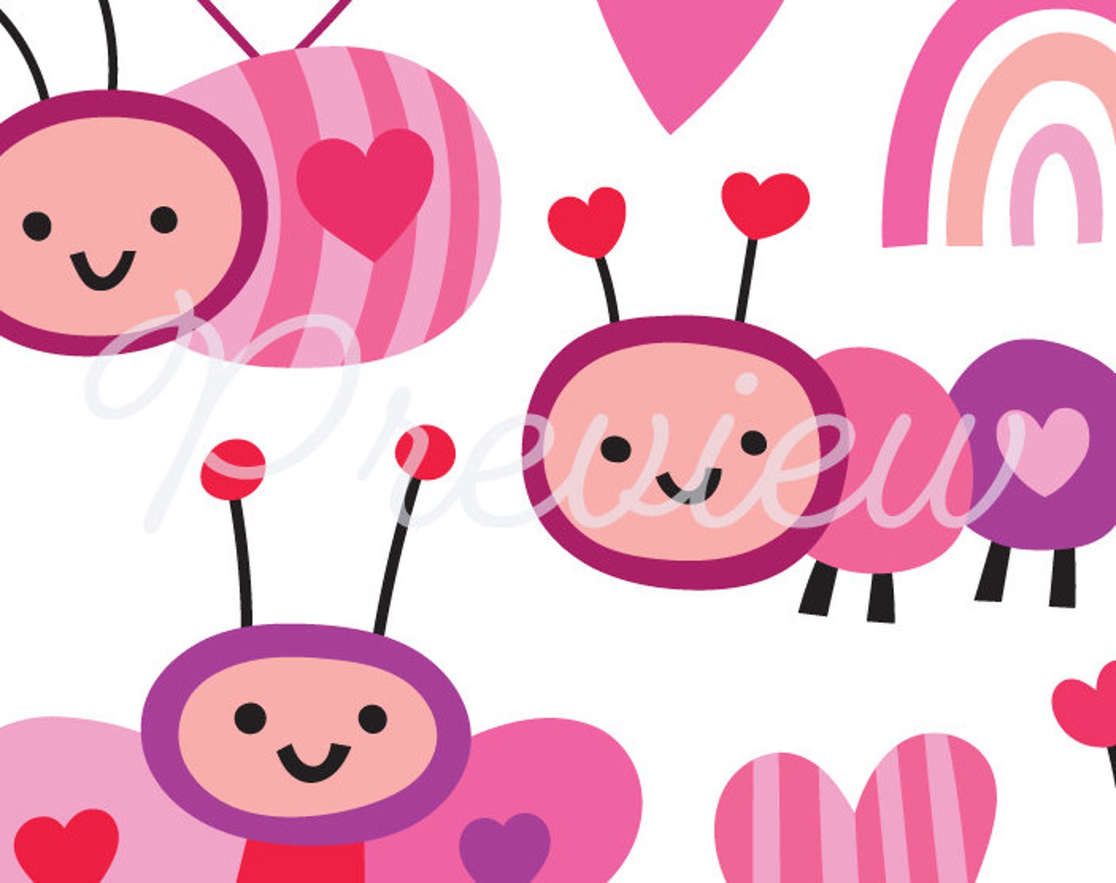 Bug Svg, Love Bugs Svg, Cute Bugs Svg, Valentines Clipart, Bug Clipart ...