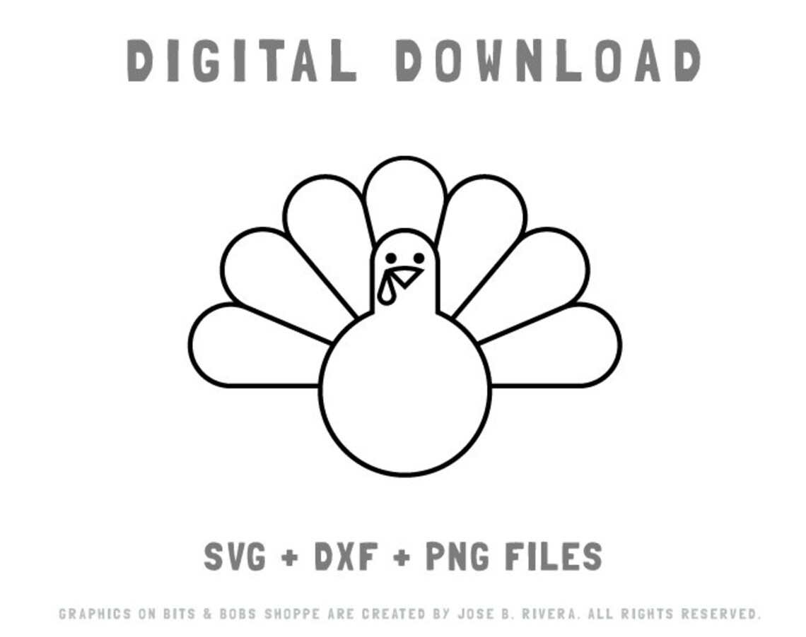 Cute Turkey Svg, Turkey Outline, Kid Turkey Cut File Clipart Turkey Svg ...