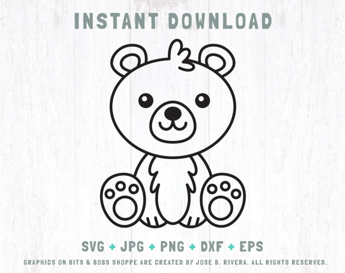 Cute Bear Outline Svg Baby Bear Outline Svg Cub Png Sitting - Etsy Canada