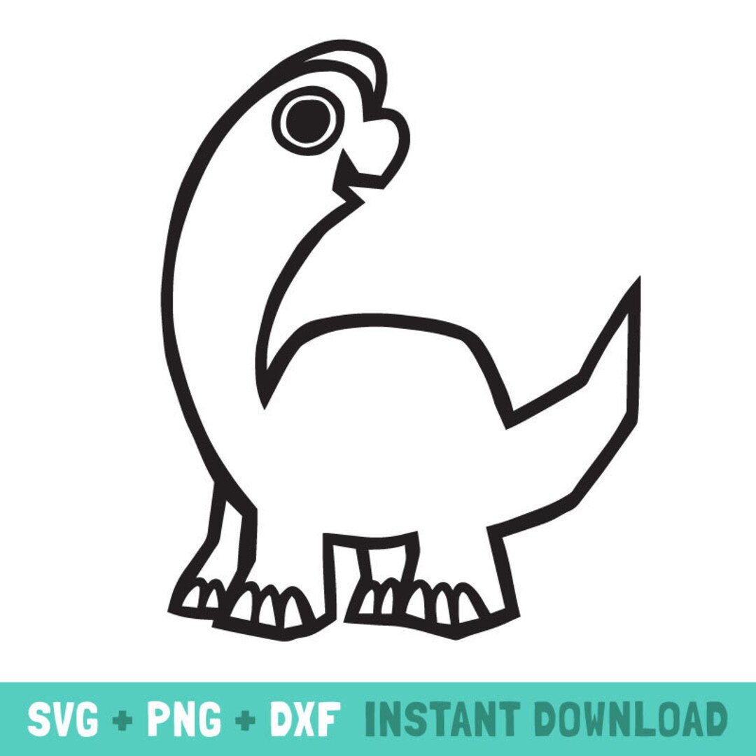 Cute Dinosaur Svg Cut File, Cricut, Silhouette, Brontosaurus Svg Dino ...