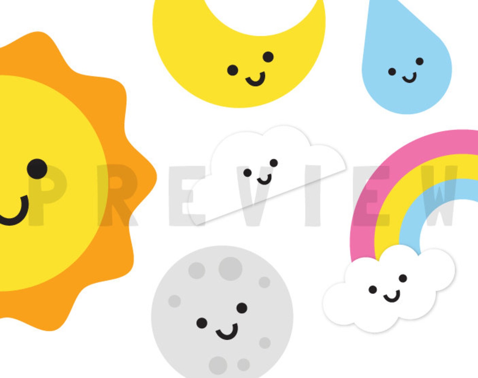 Weather Svg, Weather Png, Happy Weather Svg, Weather Clipart, Cute ...