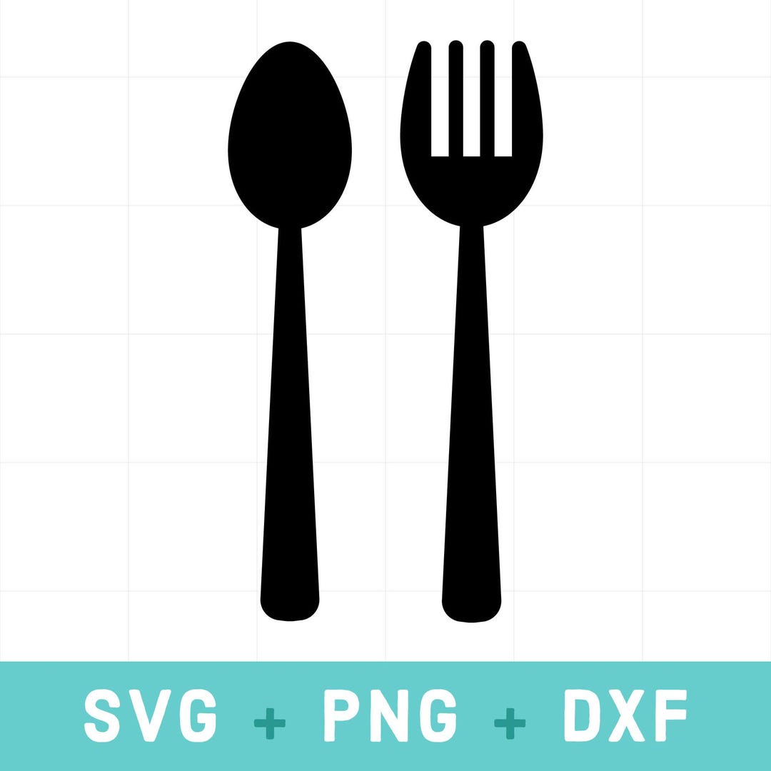 Spoon and Fork Svg Png Dxf, Cutlery Svg, Spoon Svg, Fork Png, Chef Svg ...
