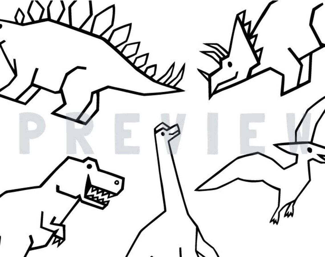 Dinosaur Bundle Svg, Dinosaur Coloring Svg, Dinosaur Doodle Svg, T Rex ...