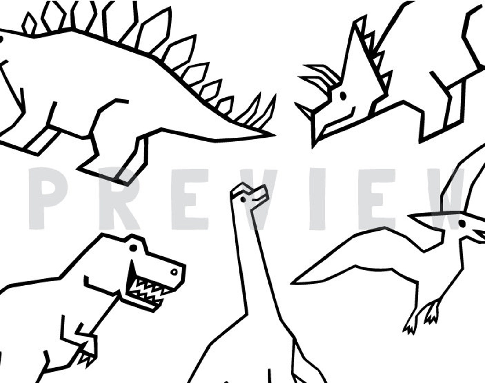 Dinosaur Bundle Svg, Dinosaur Coloring Svg, Dinosaur Doodle Svg, T Rex ...