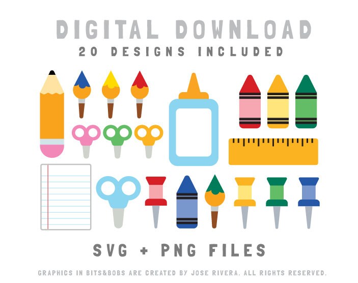 School Bundle / Back to School Clipart / School Supply Clipart - Etsy
