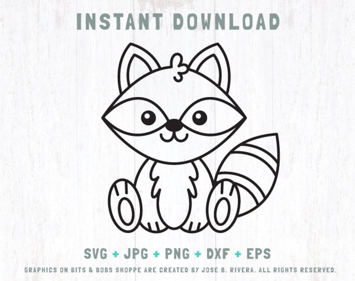 Cute Raccoon Outline Svg Raccoon Outline Svg Baby Raccoon - Etsy