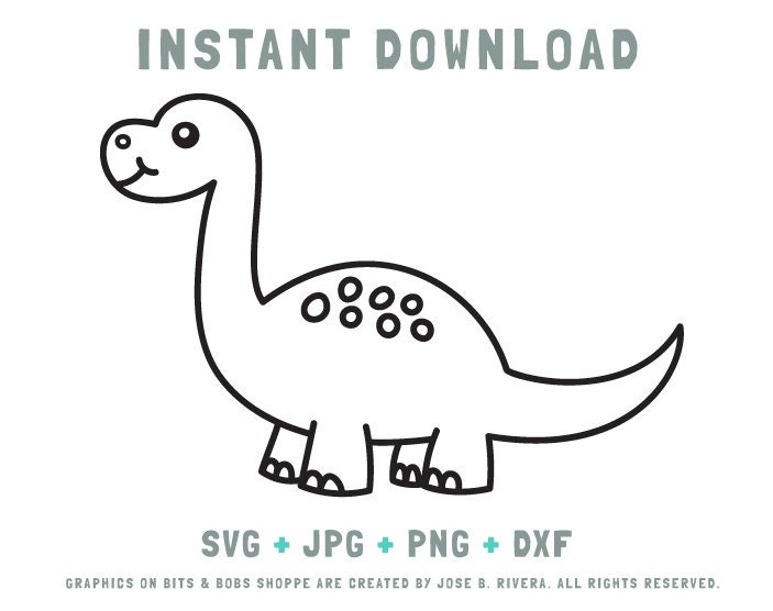 Cute Dinosaur Svg Cut File Cricut Silhouette Brontosaurus - Etsy