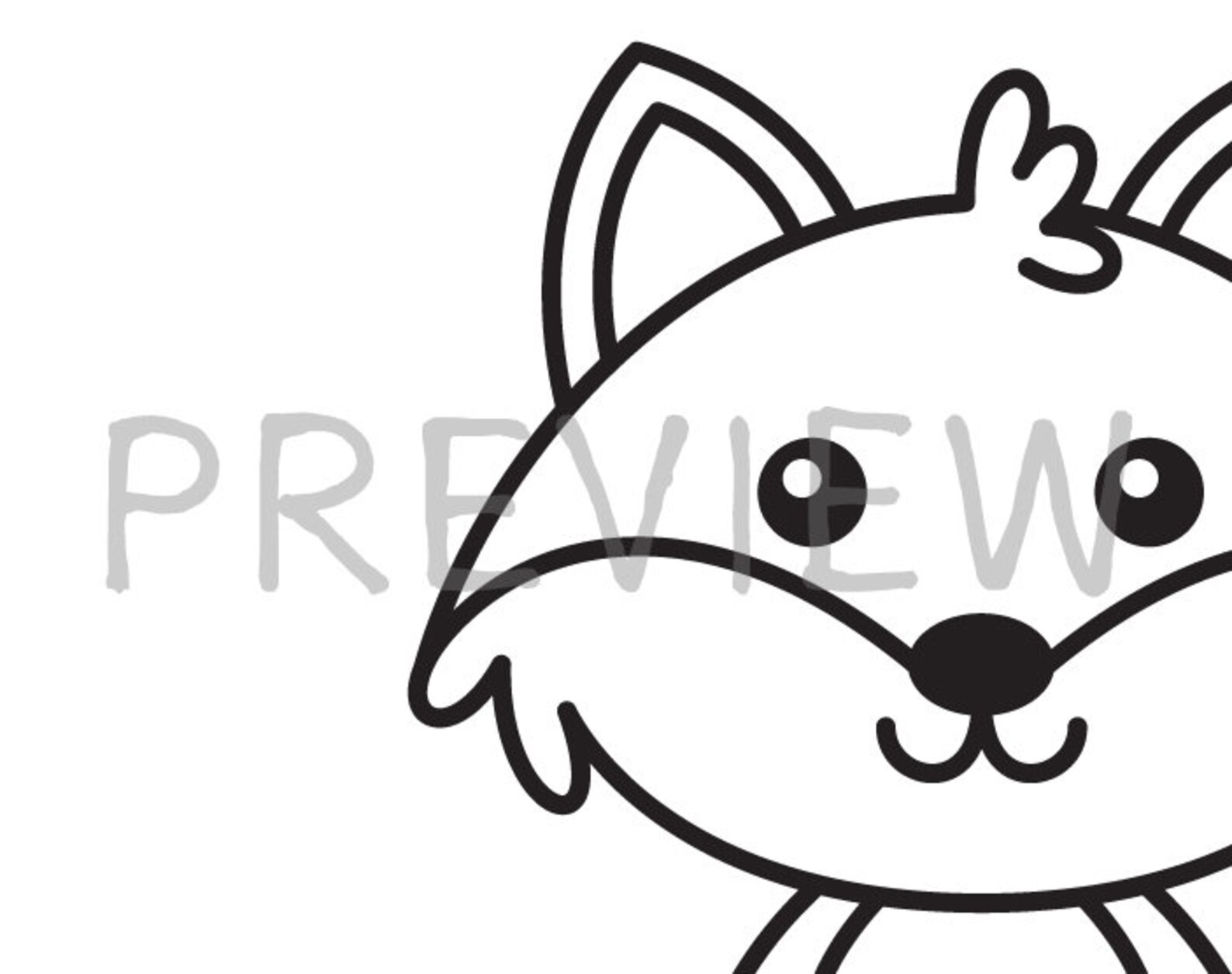 Mignon renard svg, renard contour svg, renard png, fichier de coupe de ...