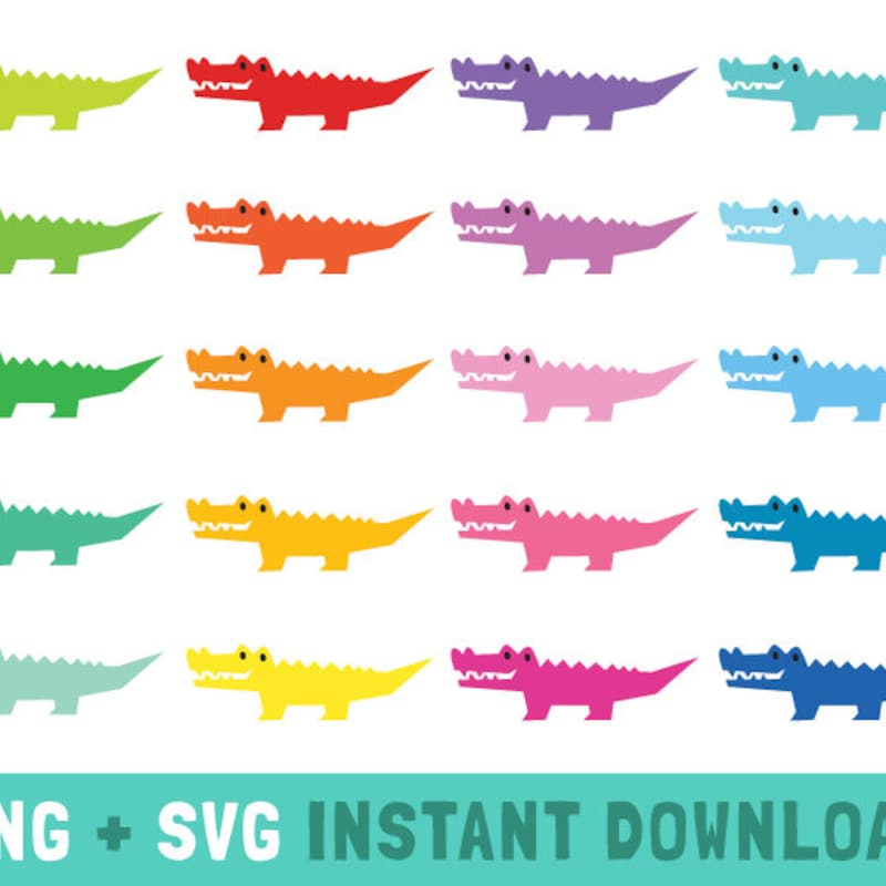 Alligator Clip Art - Etsy