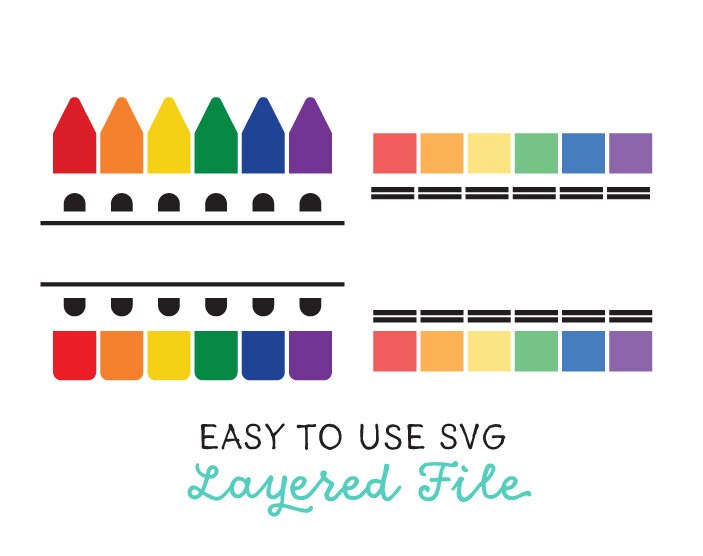 Teacher Monogram Svg Crayon Monogram Svg Crayon Split - Etsy