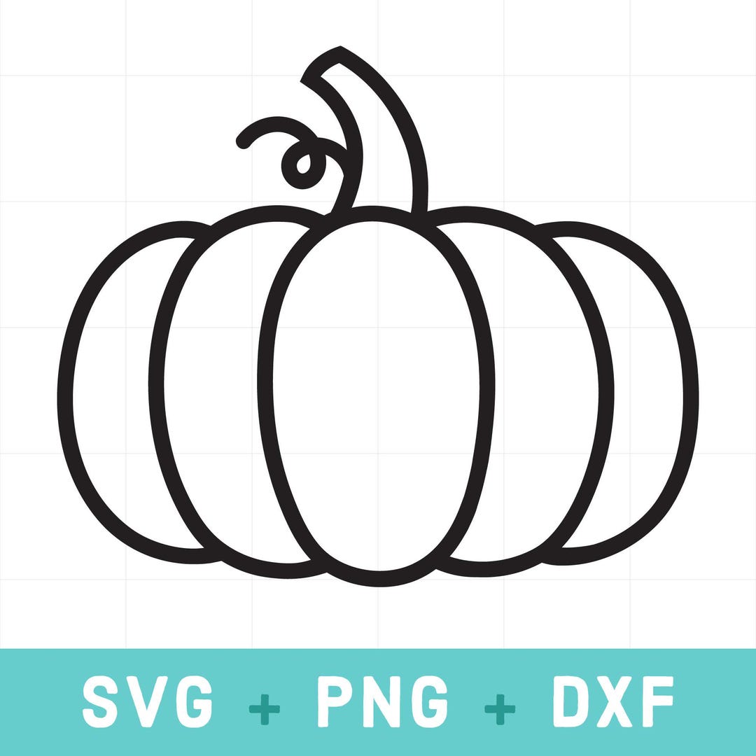 Wide Pumpkin Outline Svg, Wide Pumpkin Png, Pumpkin Dxf, Pumpkin Cut ...