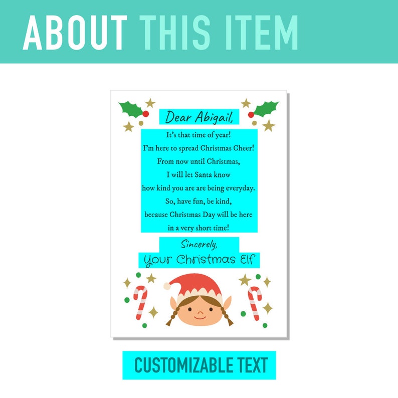 Editable Elf Arrival Letter, Girl Elf, First Time Elf Return Letter ...