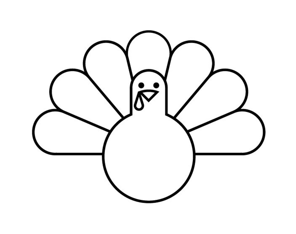 Cute Turkey Svg, Turkey Outline, Kid Turkey Cut File Clipart Turkey Svg ...