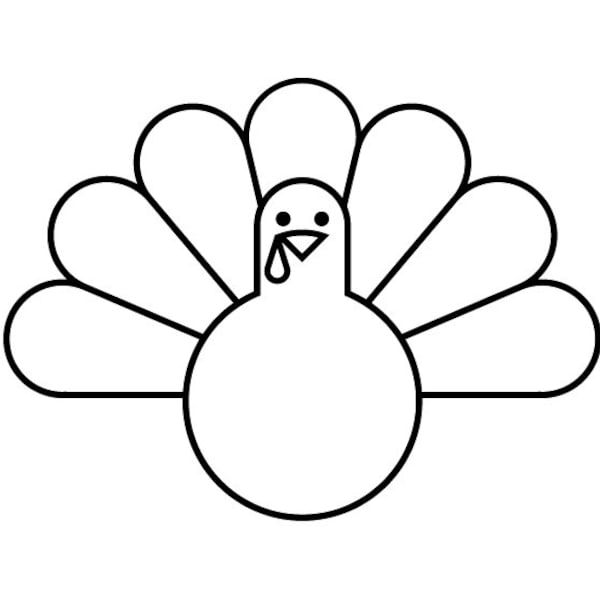 Turkey Outline Coloring - Etsy