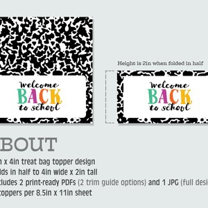 Welcome Back to School Treat Bag Toppers, Back to School Printable ...