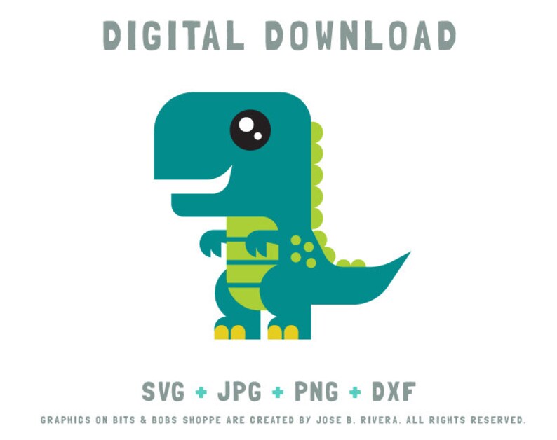 Dinosaur Svg Png Dxf Dino Svg T-rex Svg Cute Dinosaur - Etsy