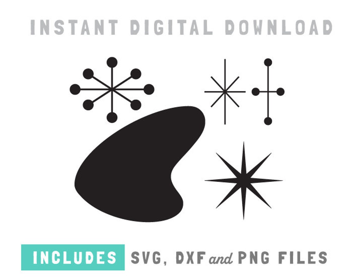 Mid Century Shapes Svg, Mid-century Modern Digital Download, Atomic ...