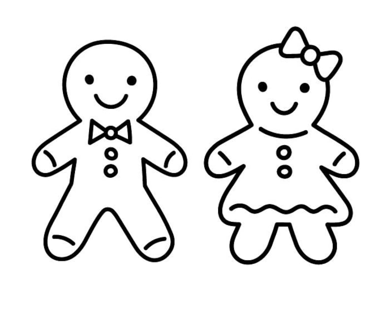 Gingerbread Line Art Gingerbread Svg Png Dxf Gingerbread Man - Etsy