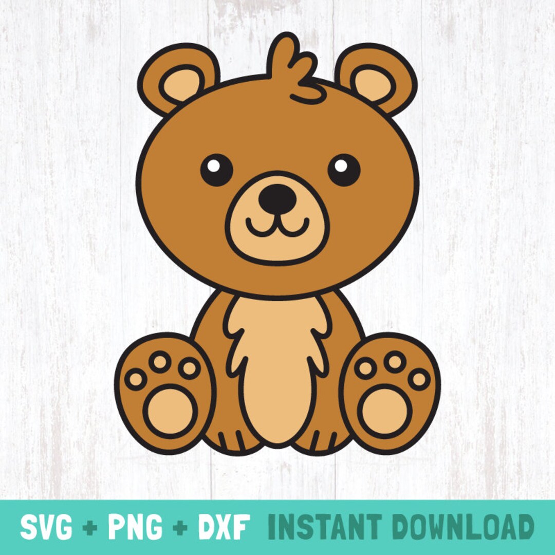 Cute Bear Svg, Bear Svg, Bear Cut File, Bear Fox Clipart Png, Baby Bear ...