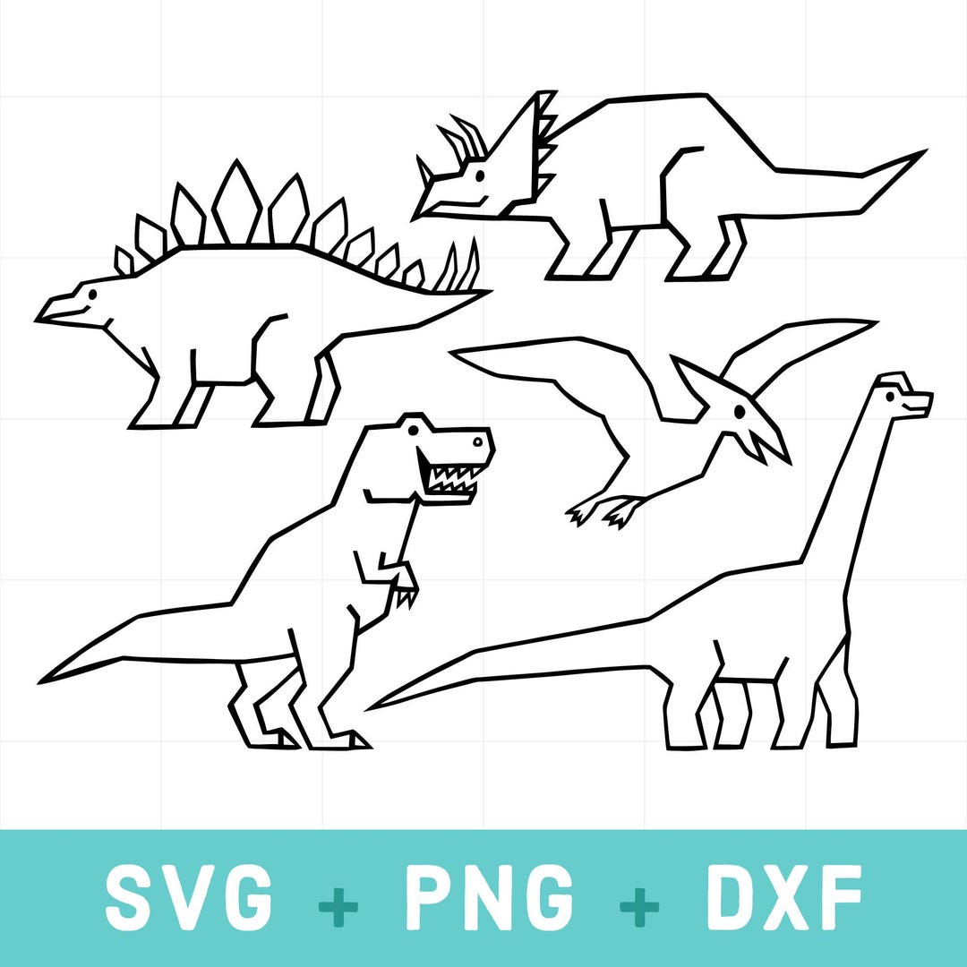 Dinosaur Bundle Svg, Dinosaur Coloring Svg, Dinosaur Doodle Svg, T Rex ...