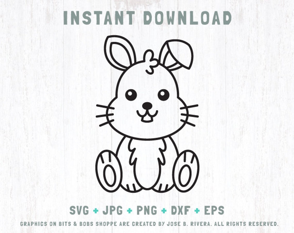 Cute Rabbit Svg Rabbit Outline Svg Rabbit Png Sitting - Etsy