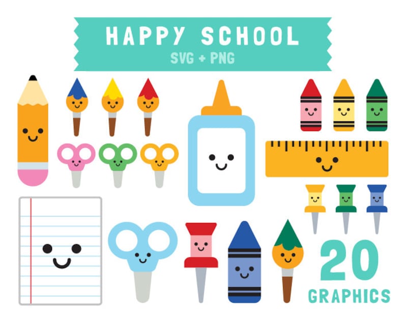 Happy School Supplies Png, Back to School Clipart, School Supplies ...