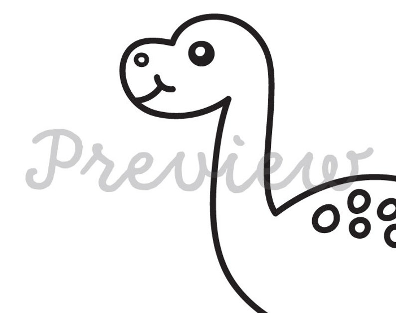 Cute Dinosaur Svg Cut File, Cricut, Silhouette, Brontosaurus Svg Dino ...