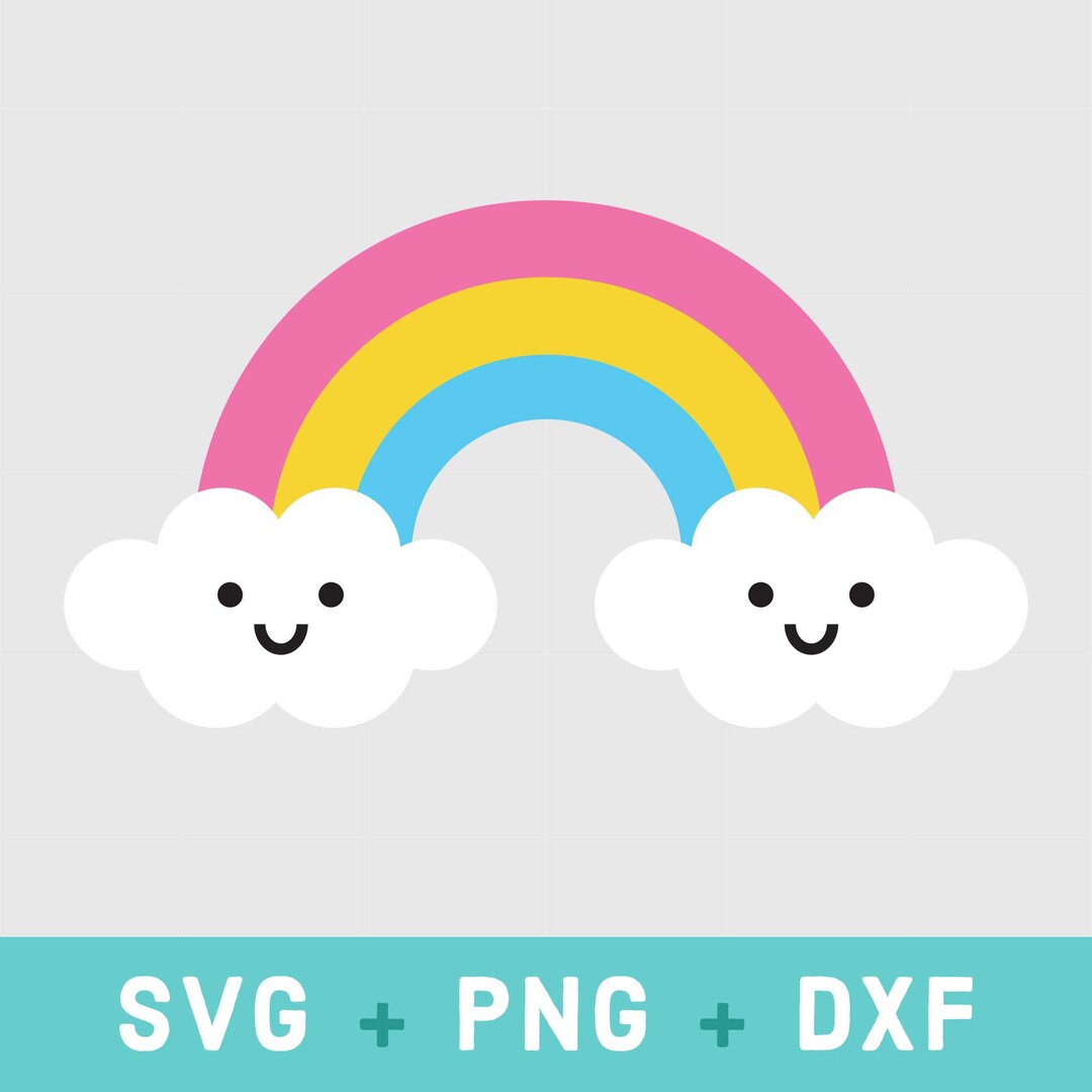 Cute Rainbow Svg, Rainbow Png, Happy Rainbow Svg, Rainbow Dxf, Nursery ...