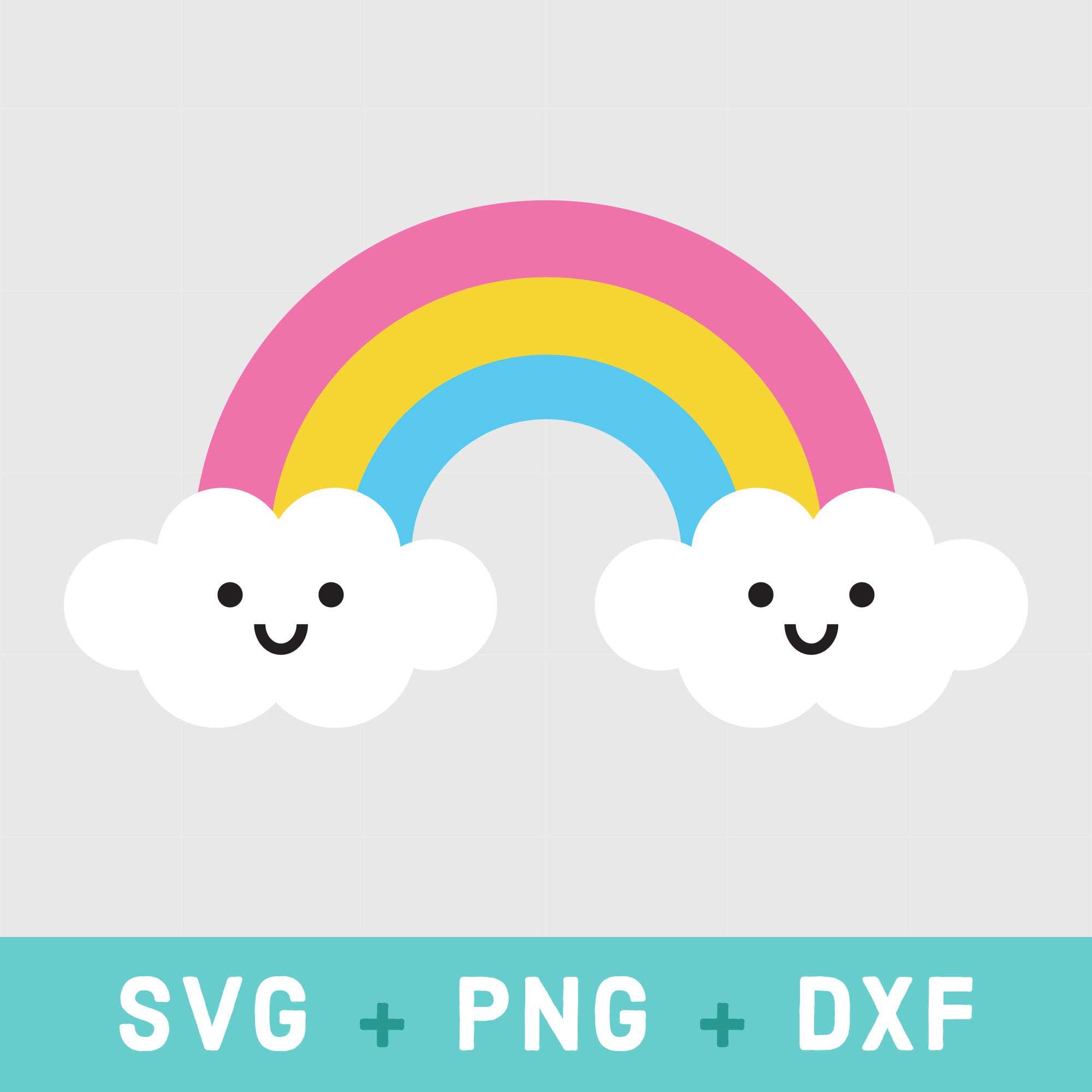 Cute Rainbow Svg, Rainbow Png, Happy Rainbow Svg, Rainbow Dxf, Nursery ...