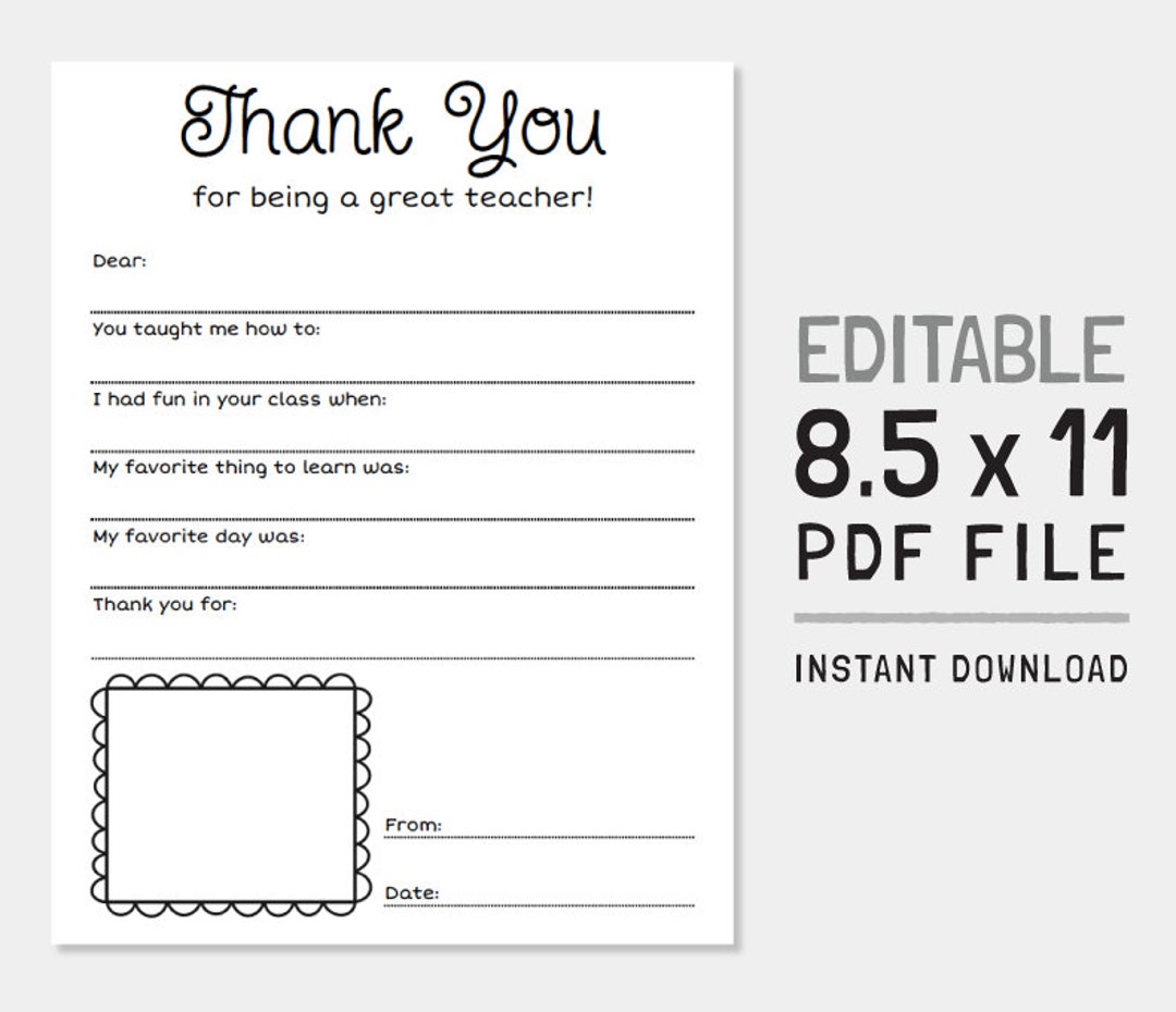 Teacher Appreciation Week Printable, Editable Teacher Appreciation Week ...